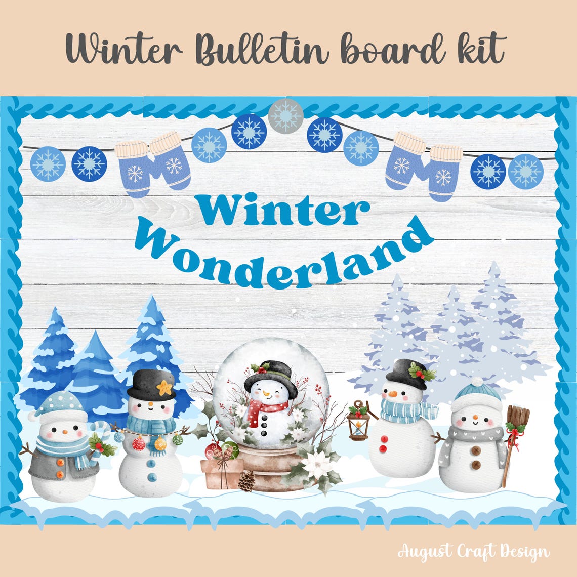 Winter Classroom Bulletin Board Kit/ Printable Snow Theme Decoration ...