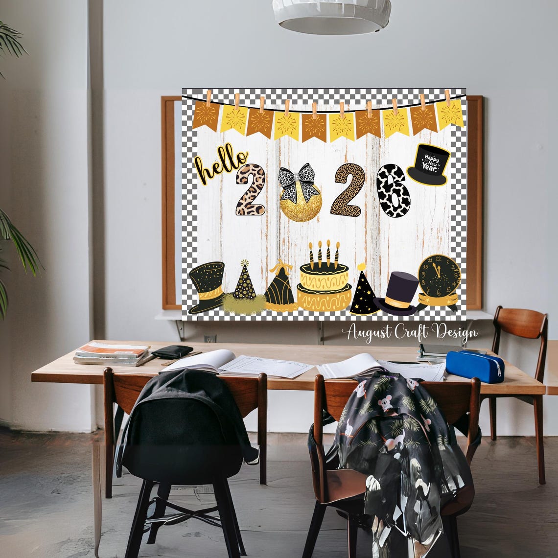 New Year 2026 Bulletin Board Kit | Gold & Black Party Decor (PDF) - Etsy