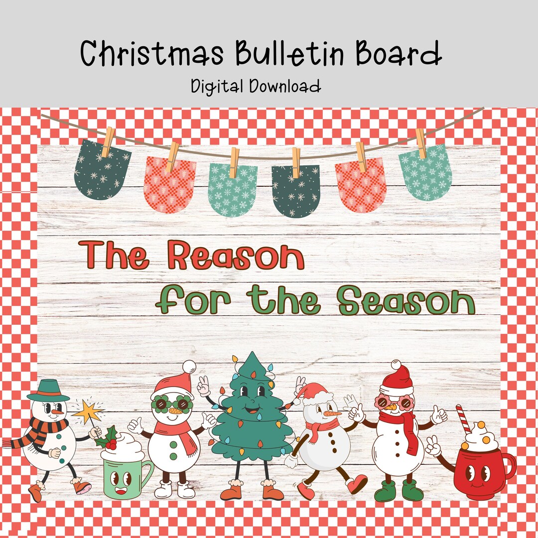Christmas Bulletin Board Ideas, Digital Classroom Decor, Festive ...