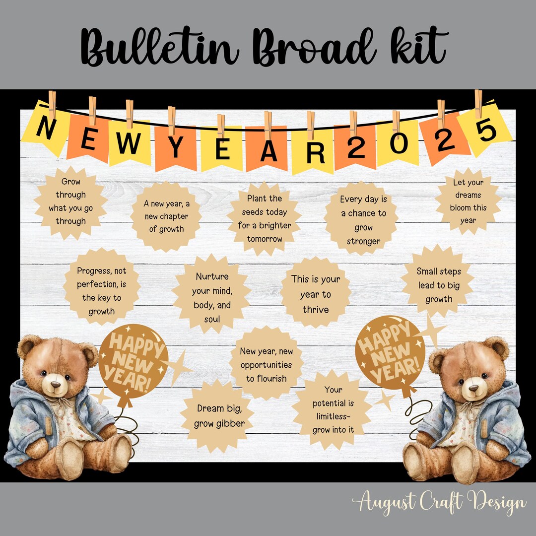 New Year Bulletin Board Kit: Growth Mindset Classroom Decor (PDF) - Etsy