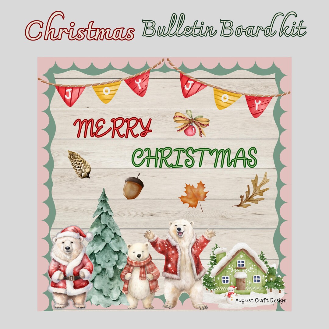 Christmas Bulletin Board Ideas, Digital Classroom Decor, Festive ...