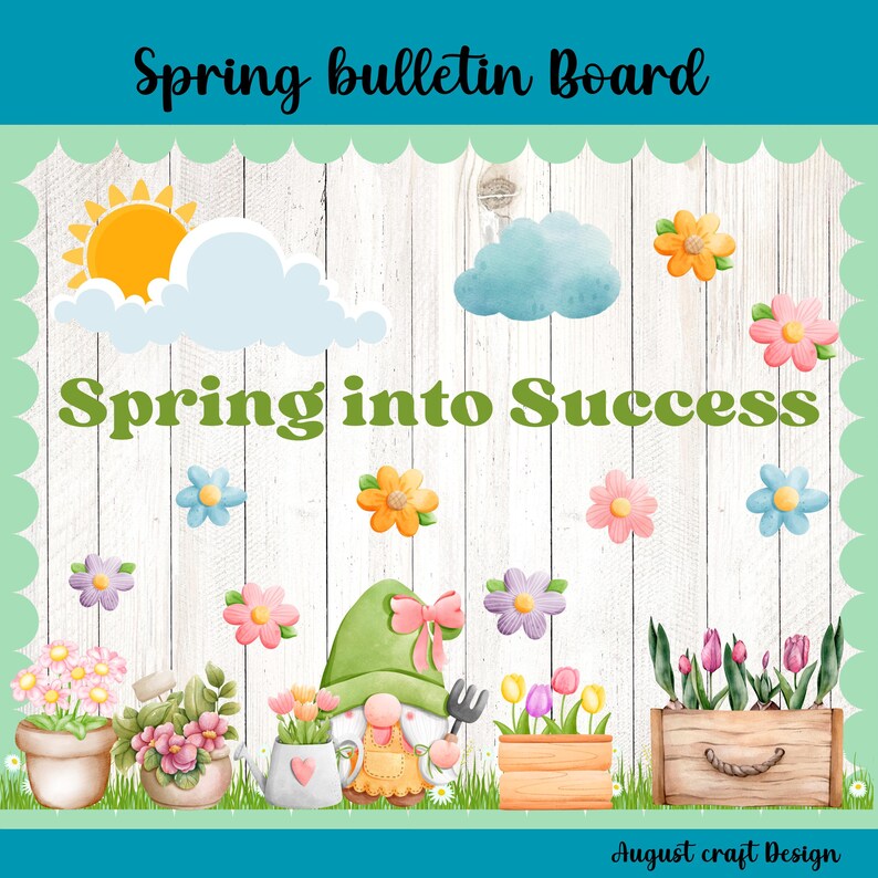 Spring Bulletin Board Kit Classroom Decor L Spring Bulletin Board for ...