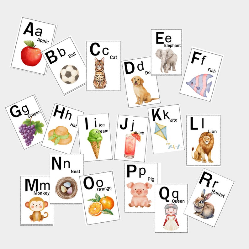 Alphabet Flashcards A–Z | Preschool Printable + Bonus Alphabet Poster ...