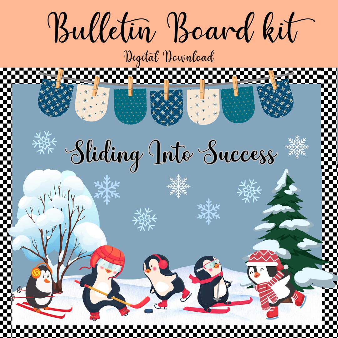 Winter Classroom Bulletin Board Kit/ Printable Snow Theme Decoration ...