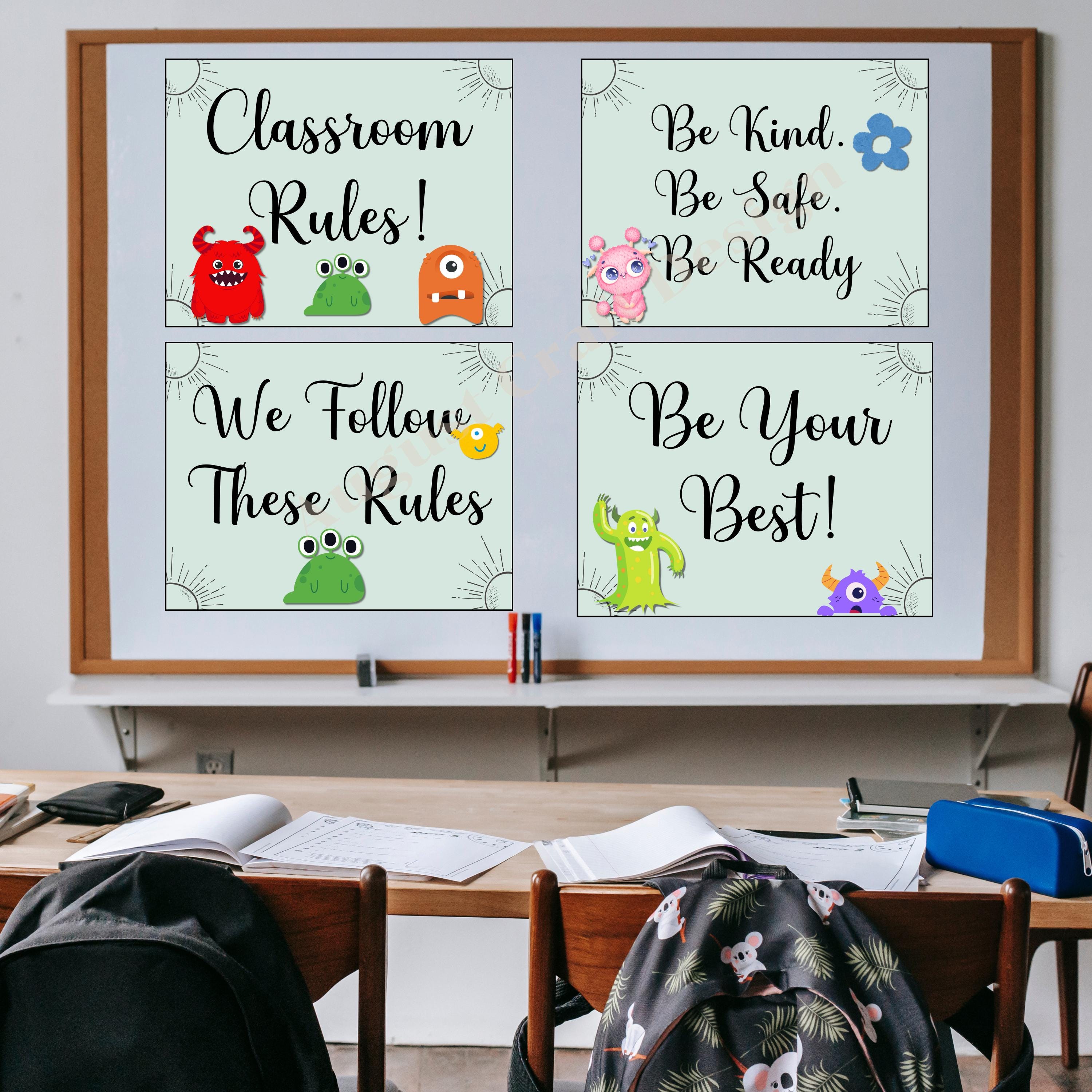 Monster Theme Classroom Rules Poster Set: Fun Back to School Decor ...