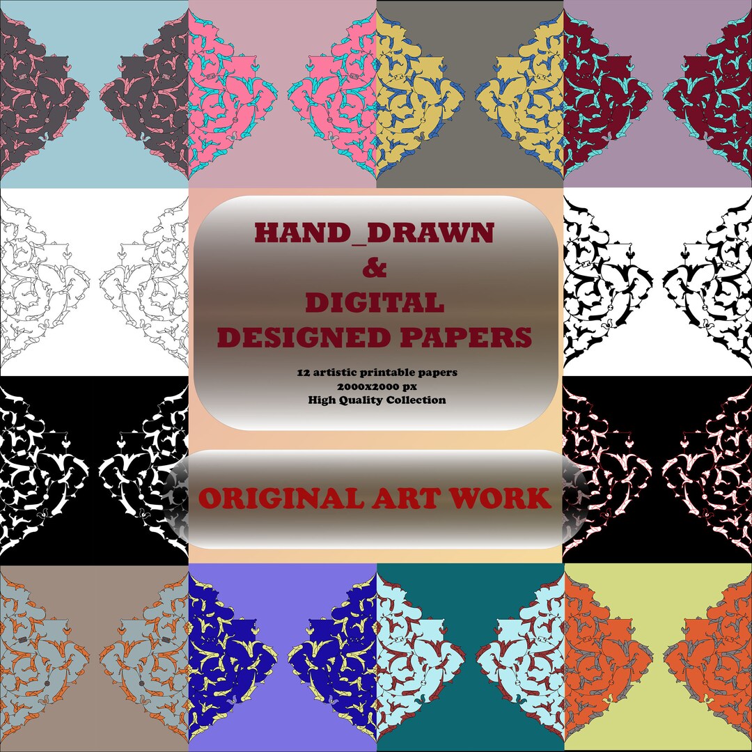 Artistic Set of Vintage Papers, Digital Papers in Craft Style ...