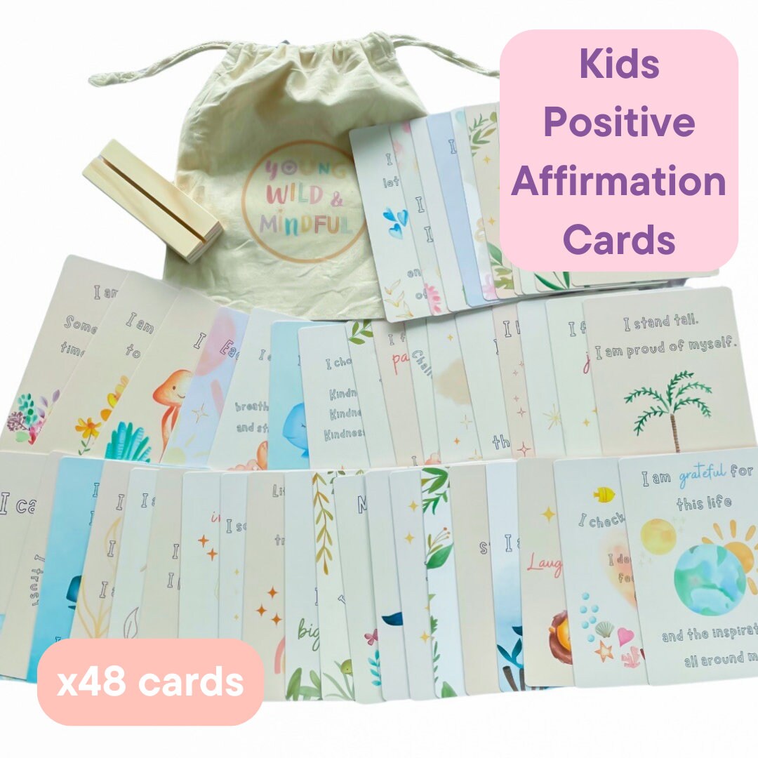 Positive Affirmation Cards for Kids Mindfulness and Positivity - Etsy