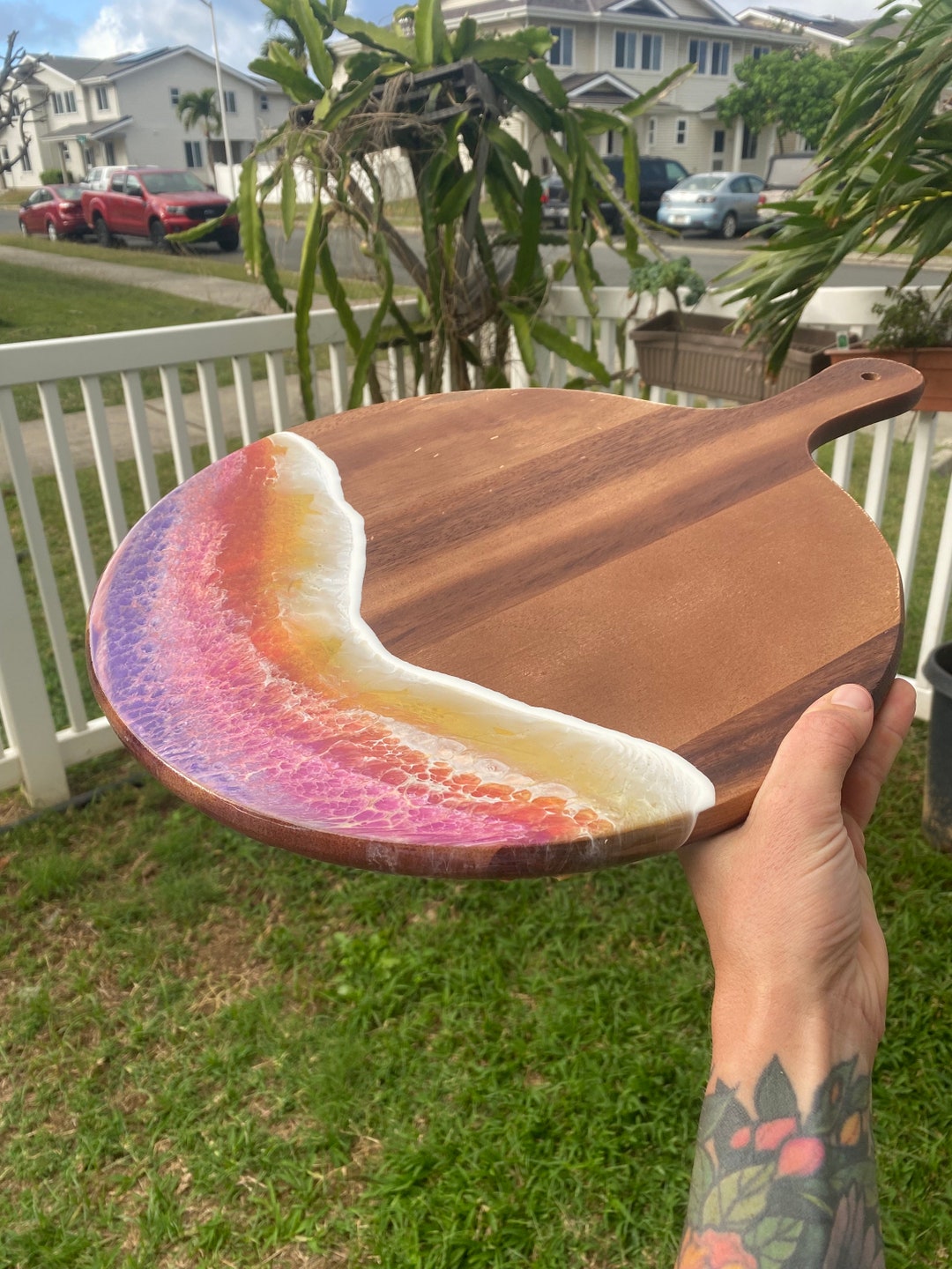 SUNSET Acacia Wood Large Pizza Paddle - Etsy