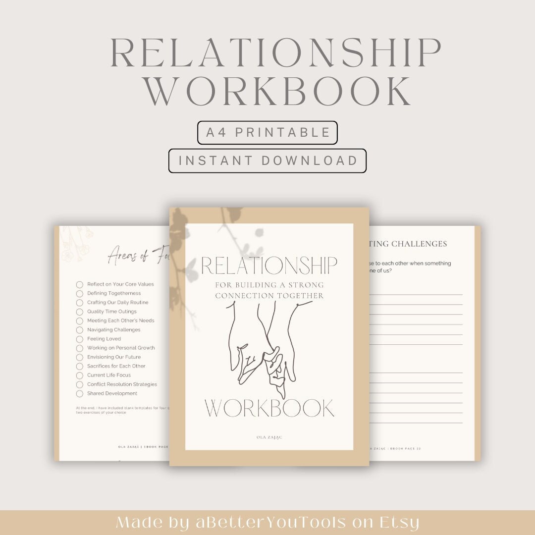 Relationship Workbook, Couple Therapy Workbook, Valentines Gift ...