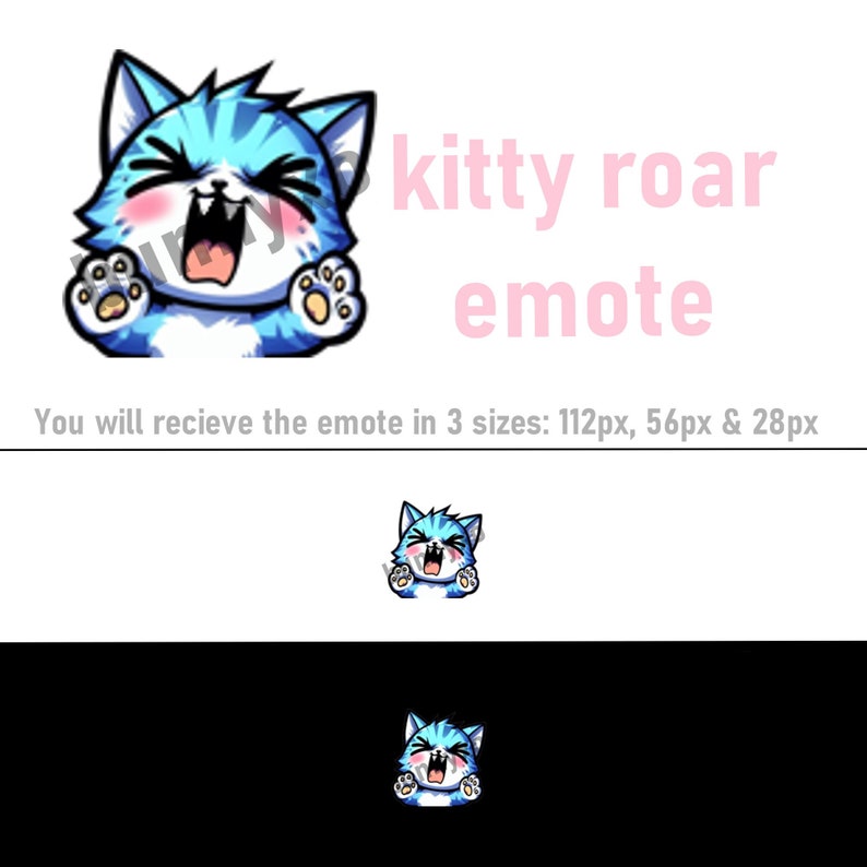 Blue Cat Roar Emote for Twitch/discord - Etsy