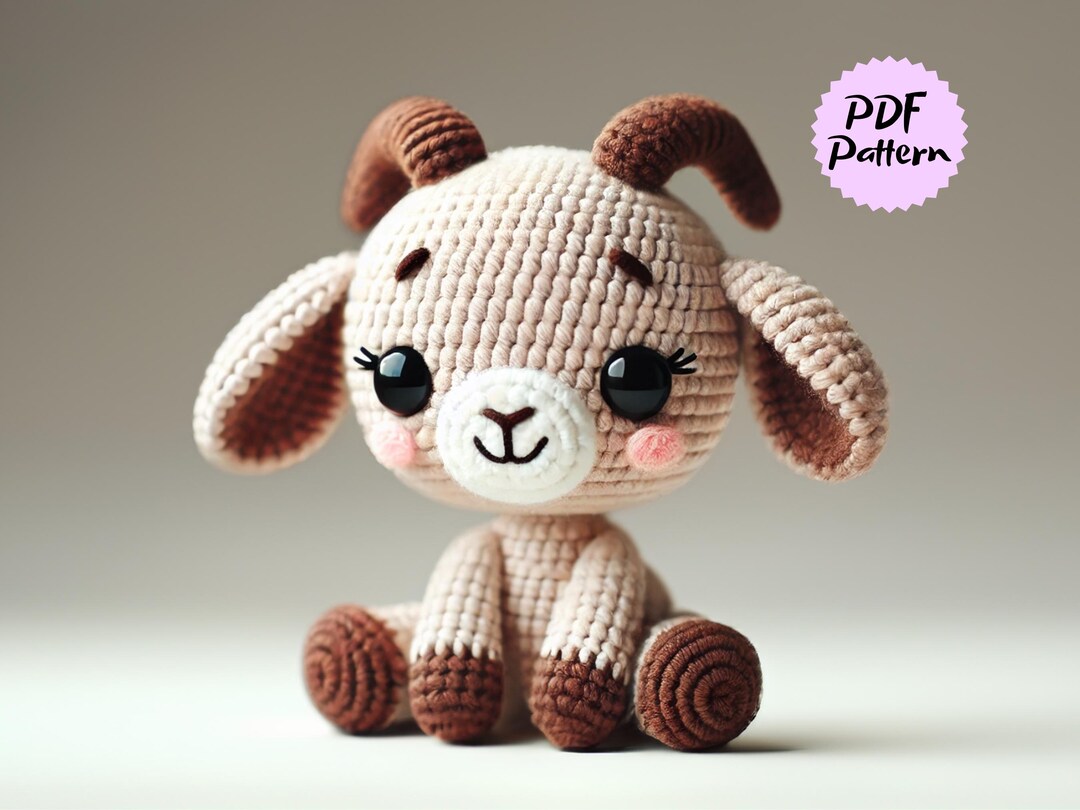 Goat Crochet Pattern PDF | Cute Amigurumi Farm Animal | Amigurumi ...