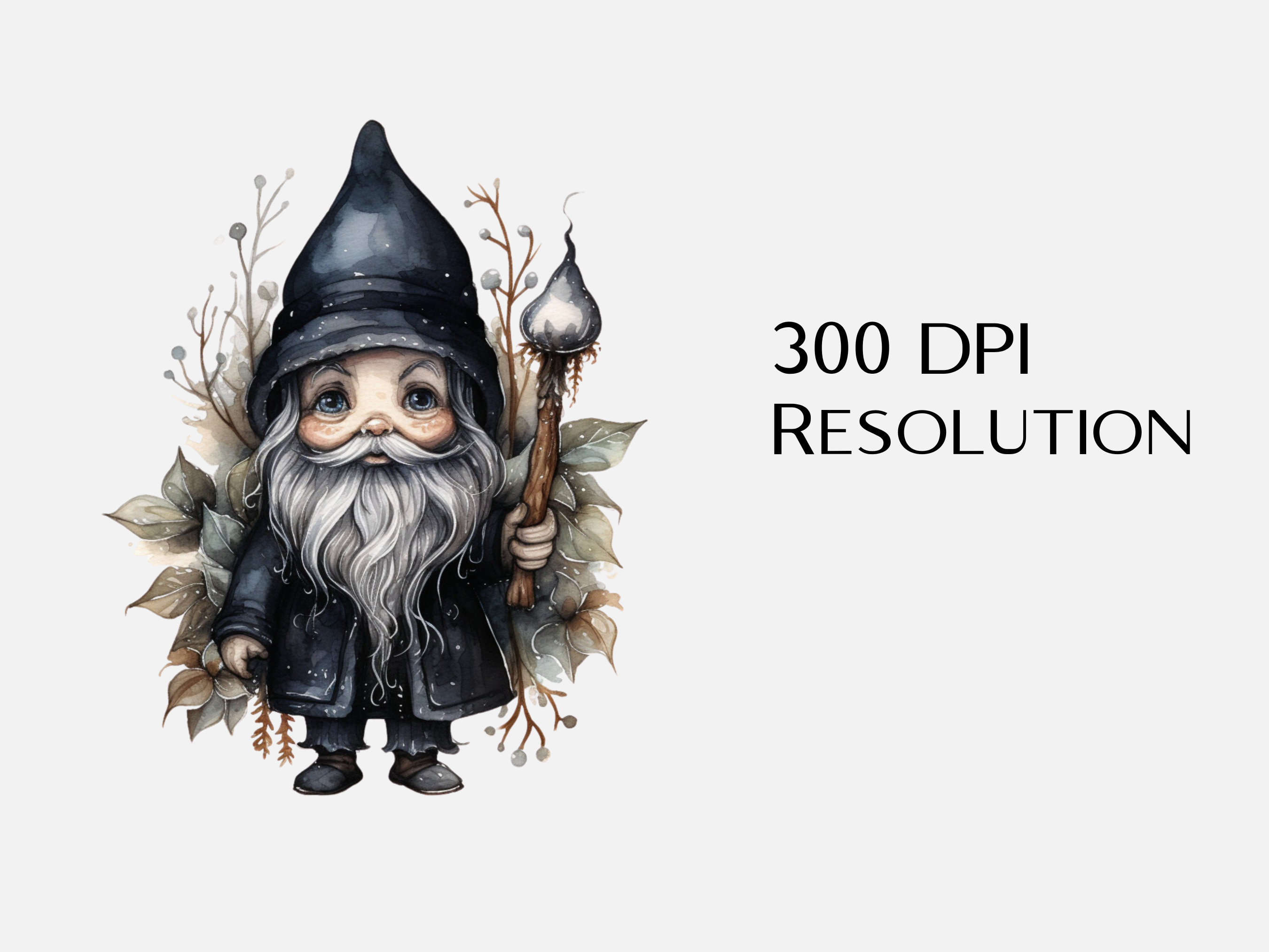 Black Gothic Christmas Gnome Bundle 8 PNG Clipart for Junk Journal Card ...