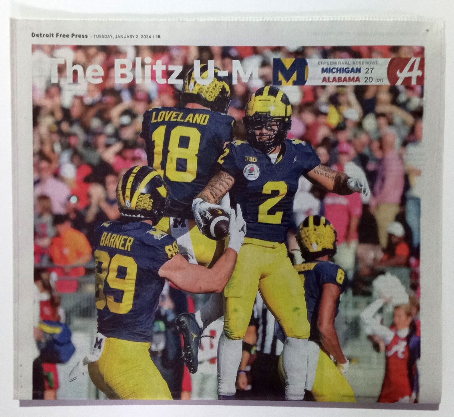 Michigan Wolverines - 2024 BCS Rose Bowl Champions - Detroit Free Press ...