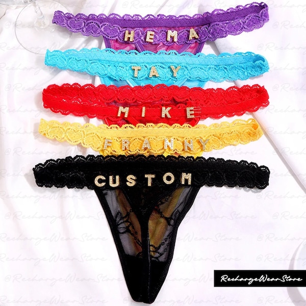 Custom Name Crystal Thongs - Etsy