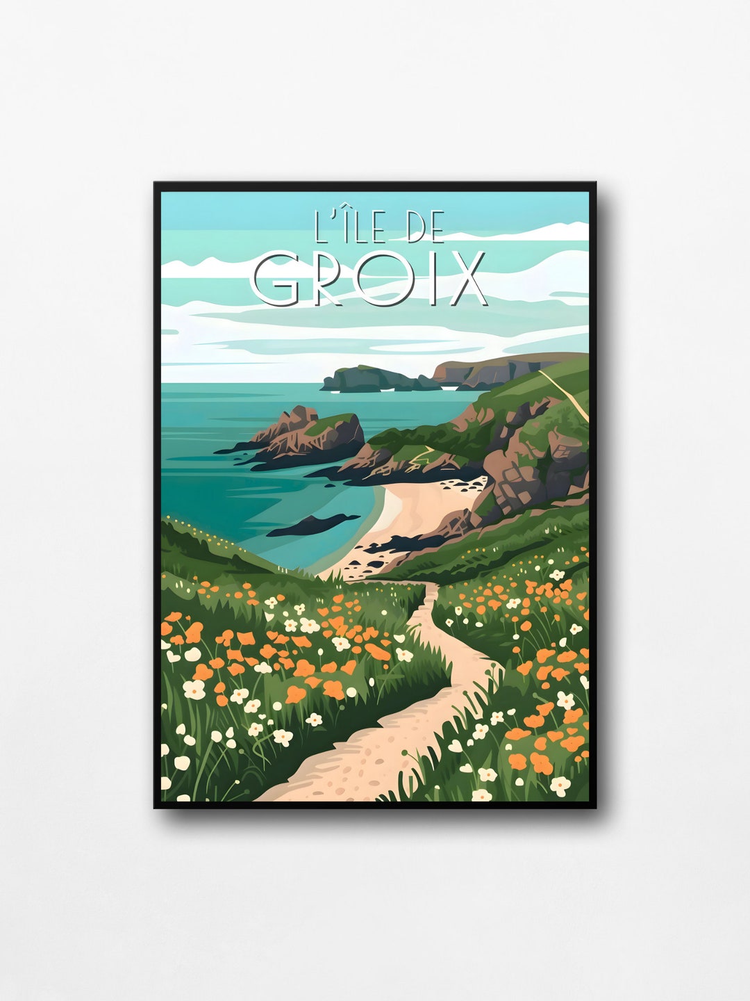 Poster island of Groix 30x40 Cm - Etsy