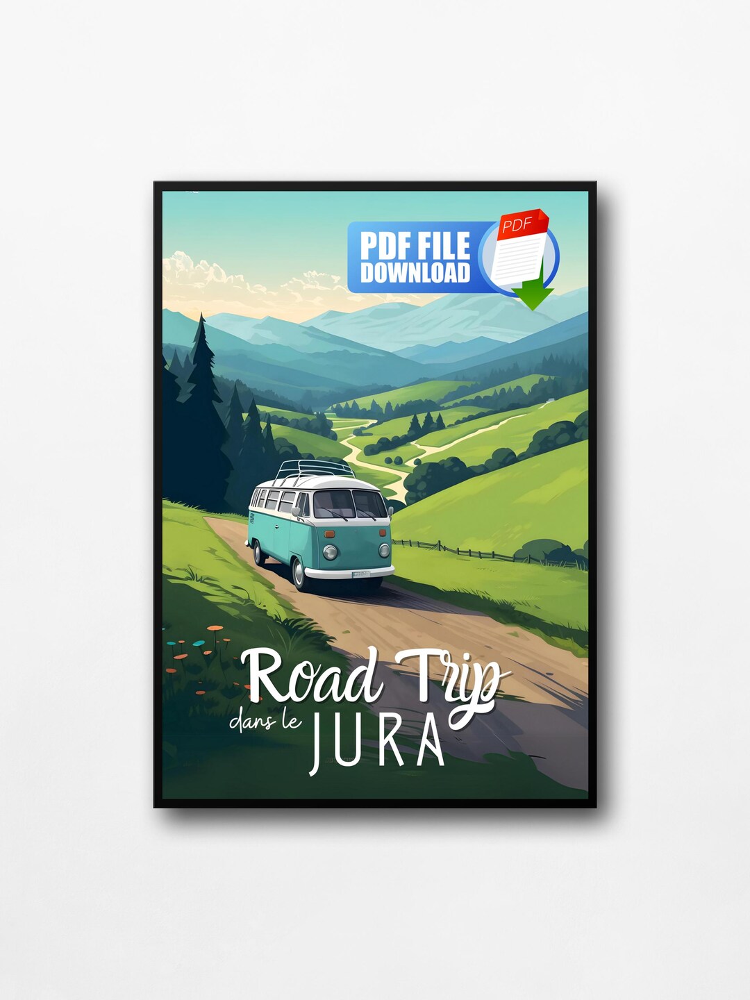 Poster "road Trip in the Jura" - Digital File 10x15cm, 30x40cm and ...