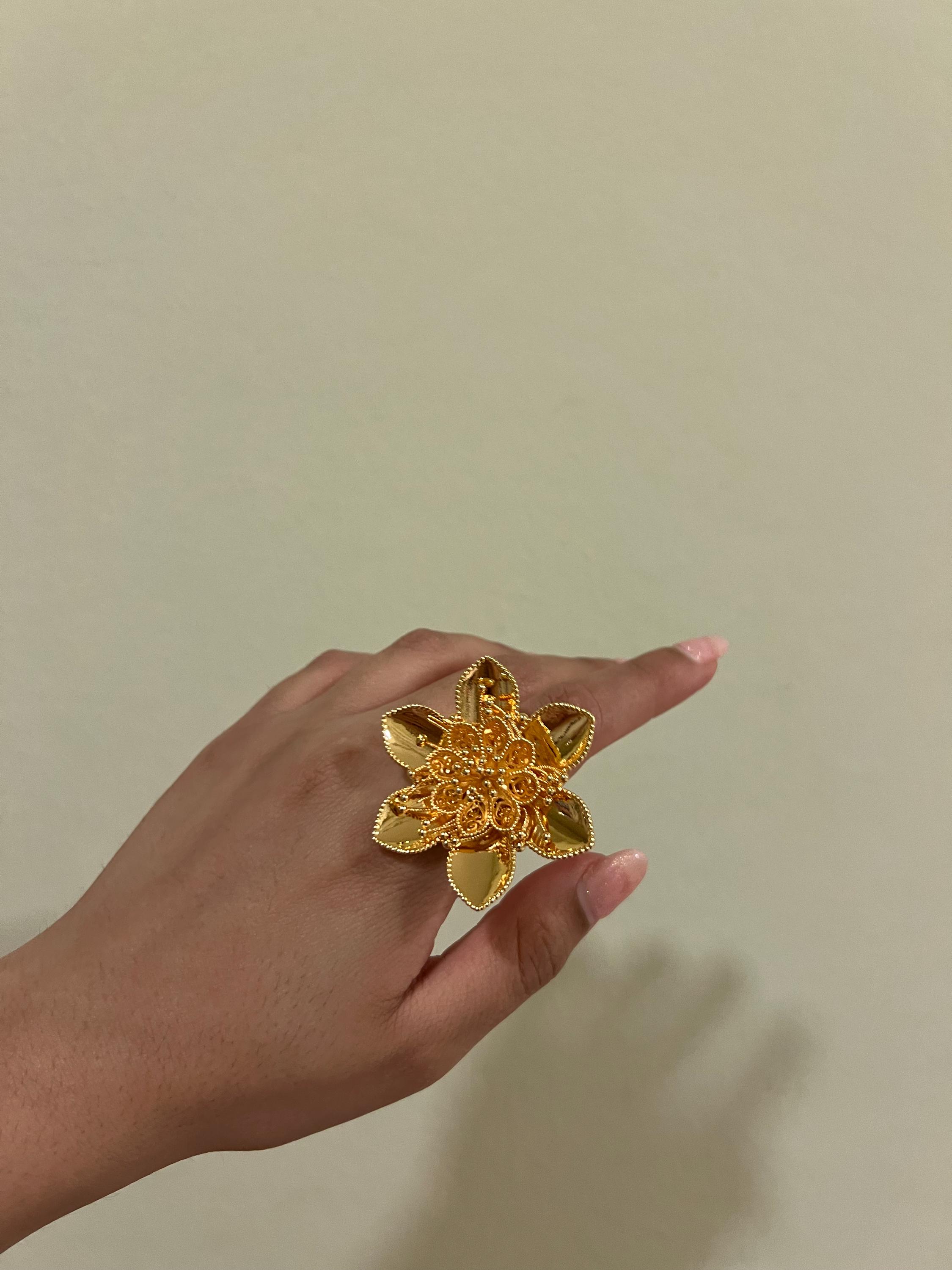 Sudanese 24K Gold Plated Arabic Ring Iraqi Lira Dubai Gold Ottoman ...