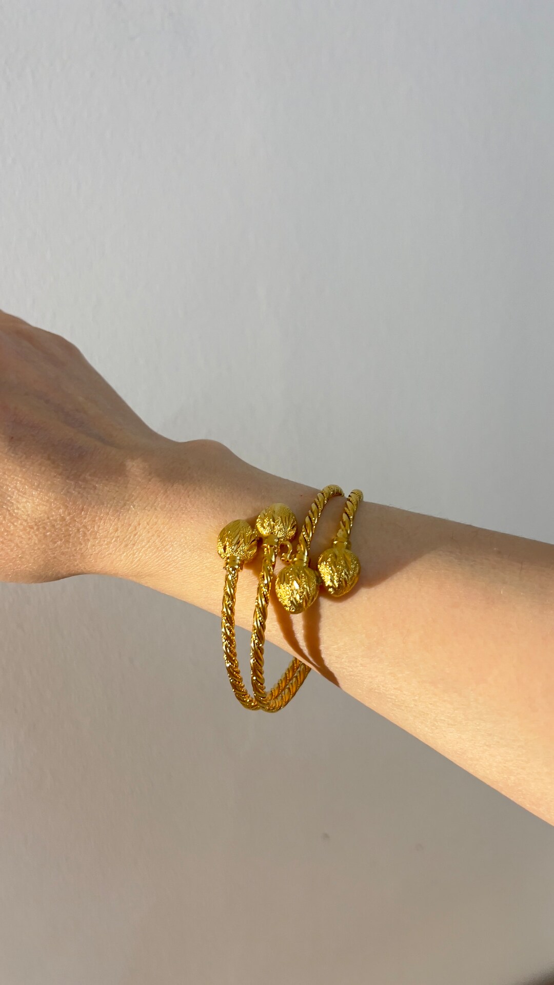 24K Gold Plated Bangle Iraqi Bracelet Dubai Gold Arabic Kurdish ...