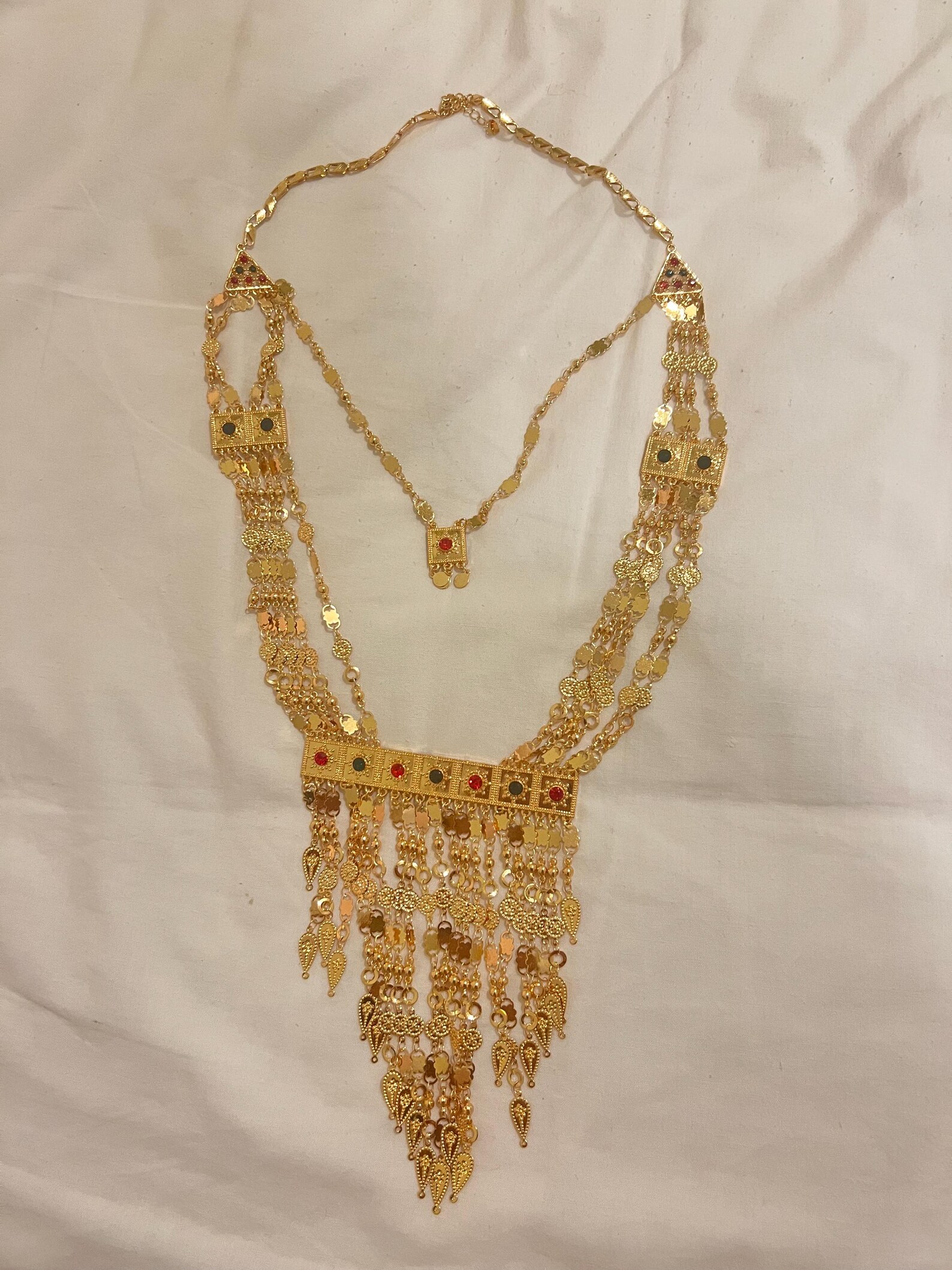 24K Gold Plated Arabic Set Earrings Necklace Iraqi Dubai Gold ...