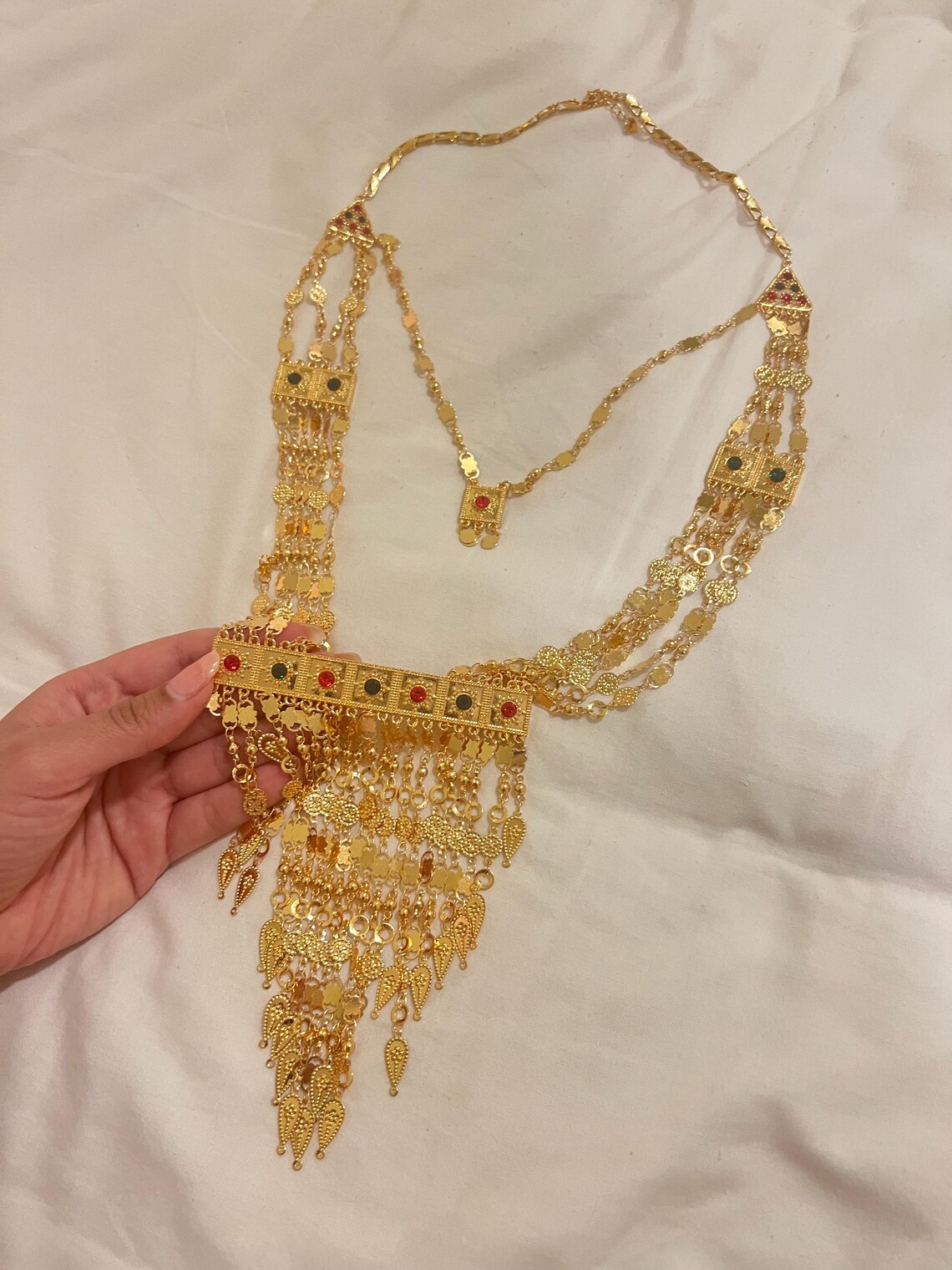 24K Gold Plated Arabic Set Earrings Necklace Iraqi Dubai Gold ...