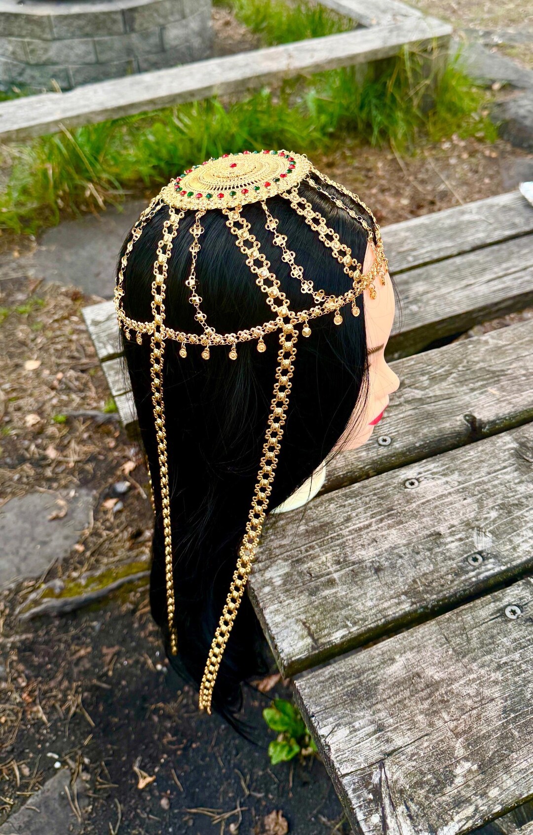 Emirati Headpiece Wedding Arab Baladi Dubai UAE Gold Plated Head ...