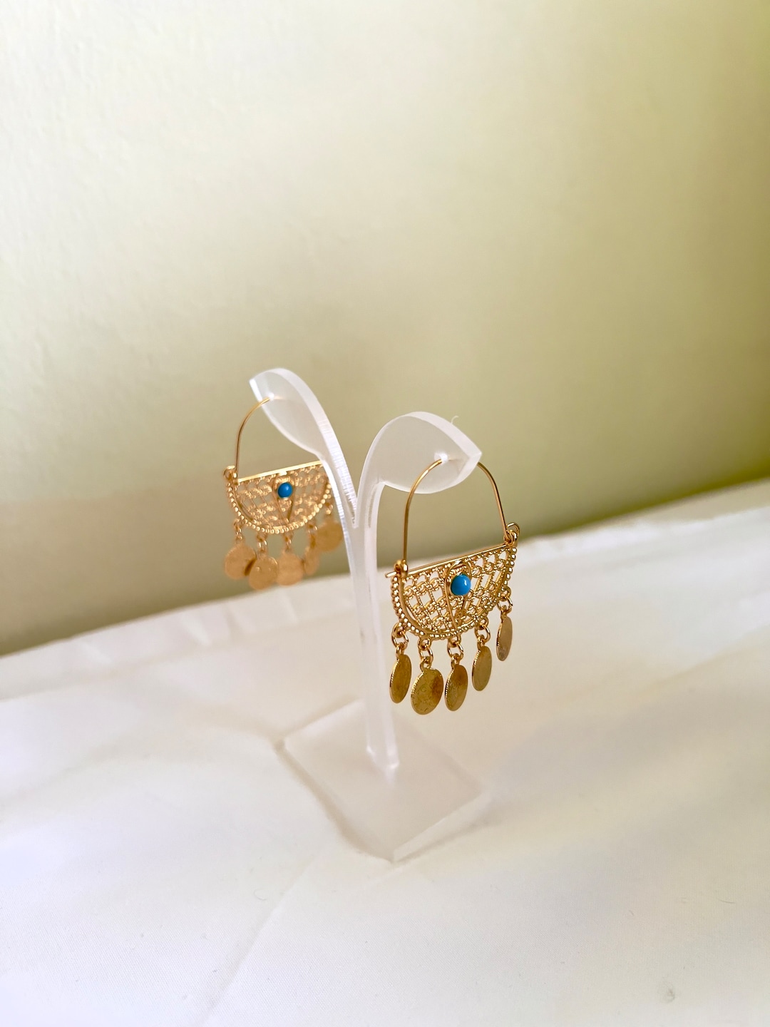 Jasmine Babylon 21K Gold Plated Arabic Earrings Iraqi Dubai Gold ...