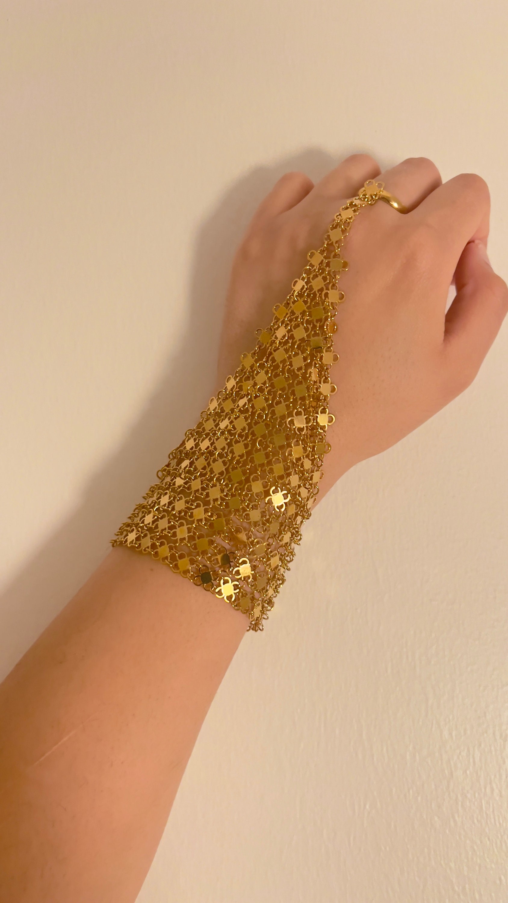 24K Gold Plated Stainless Steel Kaff Iraqi Bracelet With Ring Dubai ...