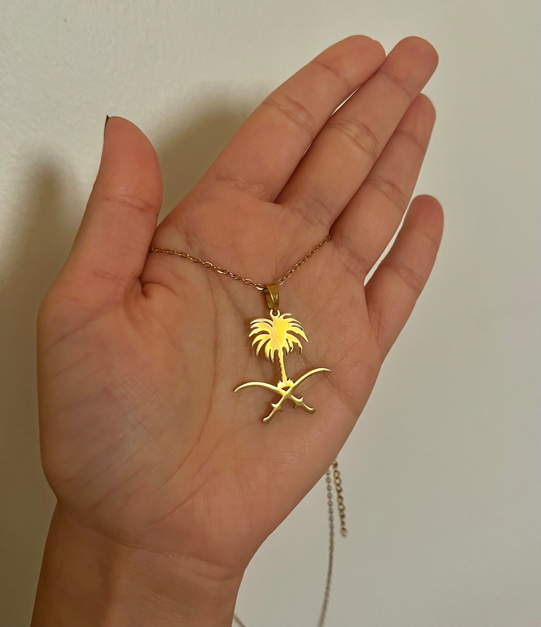 Saudi Arabia 24K Gold Plated Flag Necklace Khaleeji Arab Emirati ...