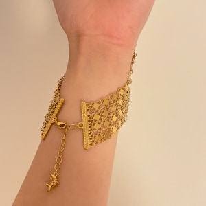 24K Gold Plated Stainless Steel Kaff Iraqi Bracelet With Ring Dubai ...