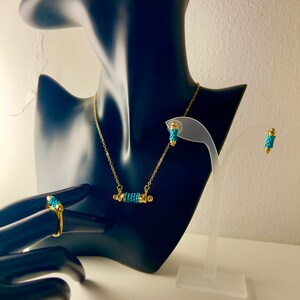 Islamic Scroll 18K Gold Plated Arabic Set Earrings Necklace Iraqi Dubai ...