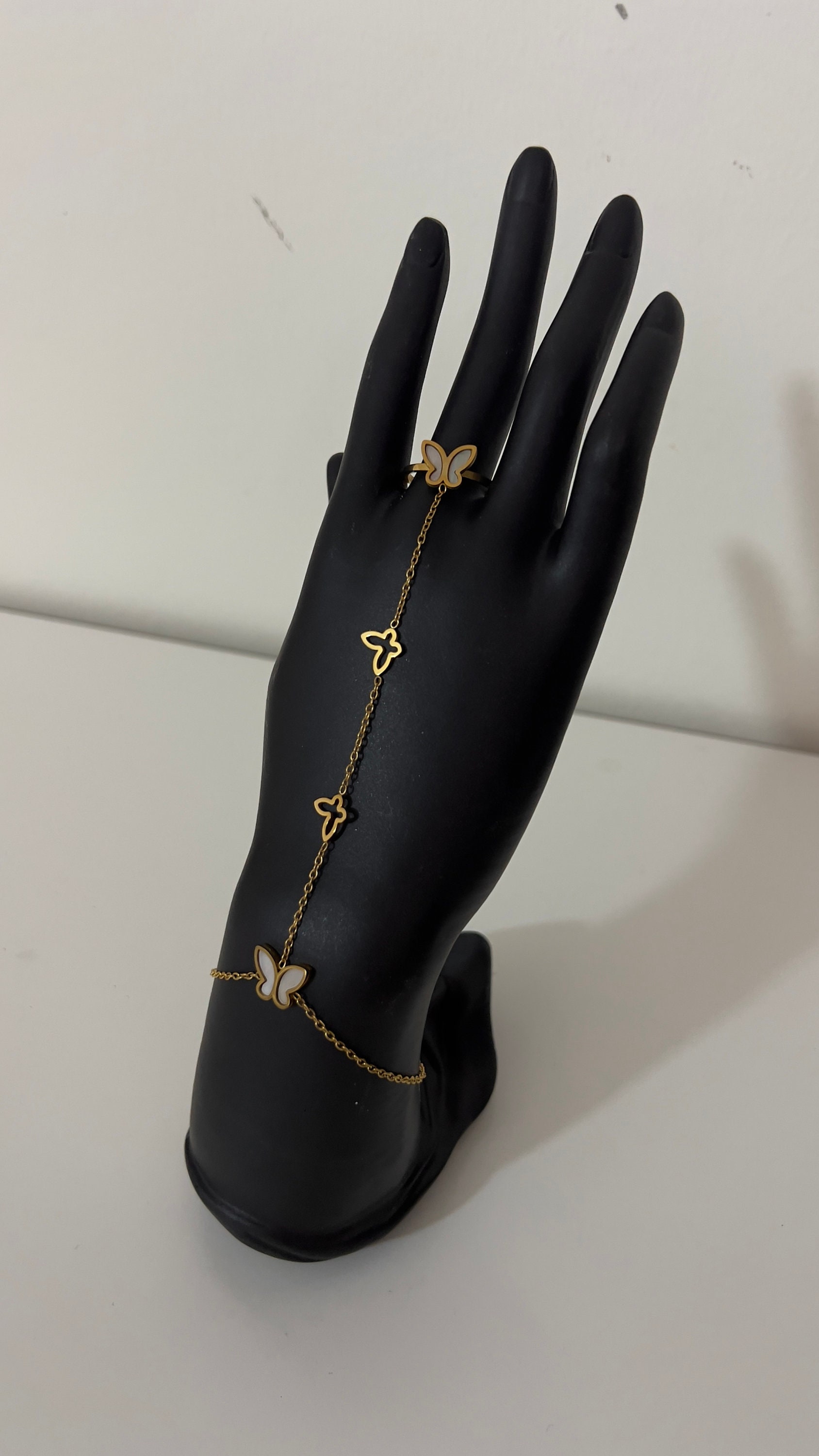 21K Gold Plated Arabic Stainless Steel Kaff Iraqi Bracelet With Ring ...