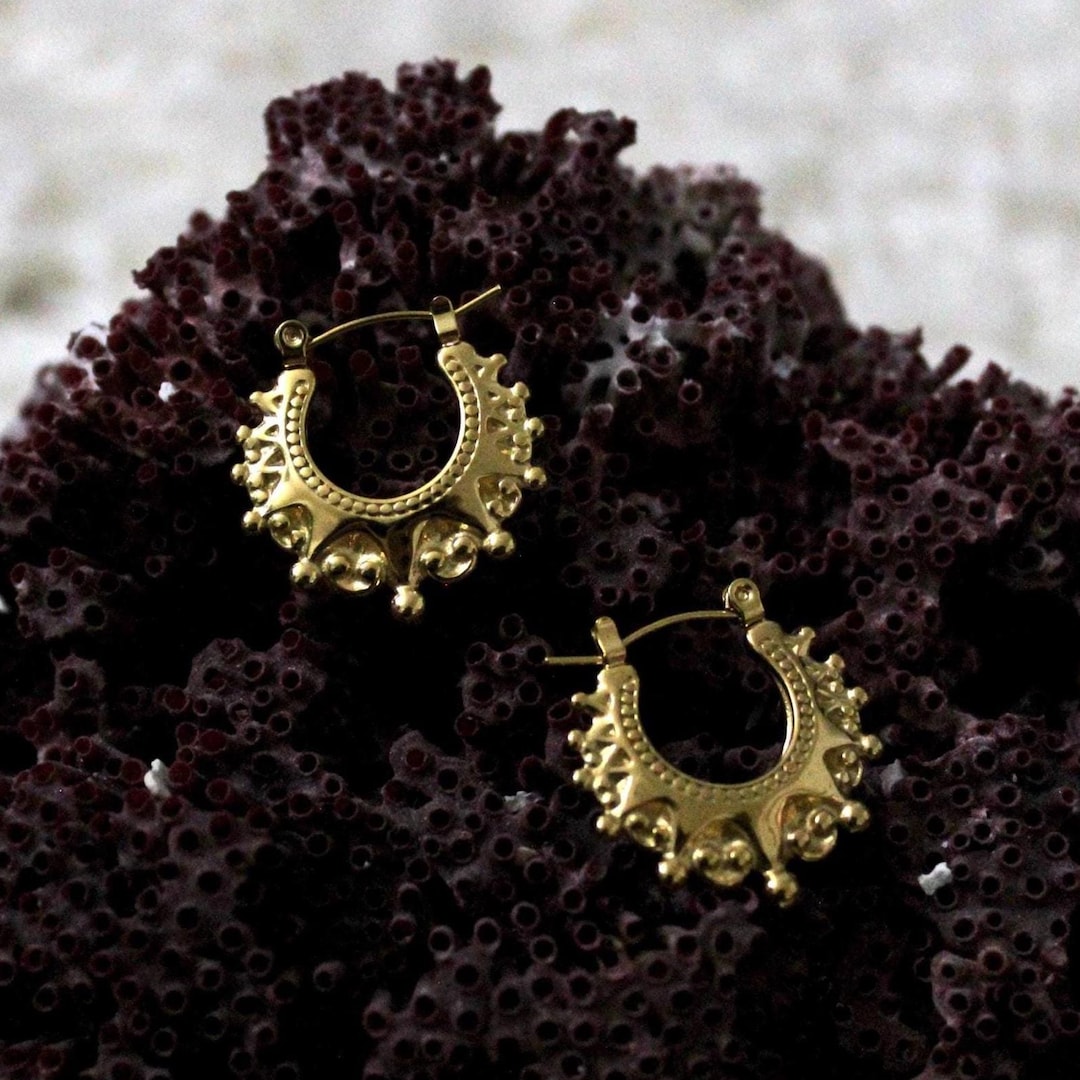21K Gold Plated Arabic Earrings | Traditional Dubai Gold | Modern ...