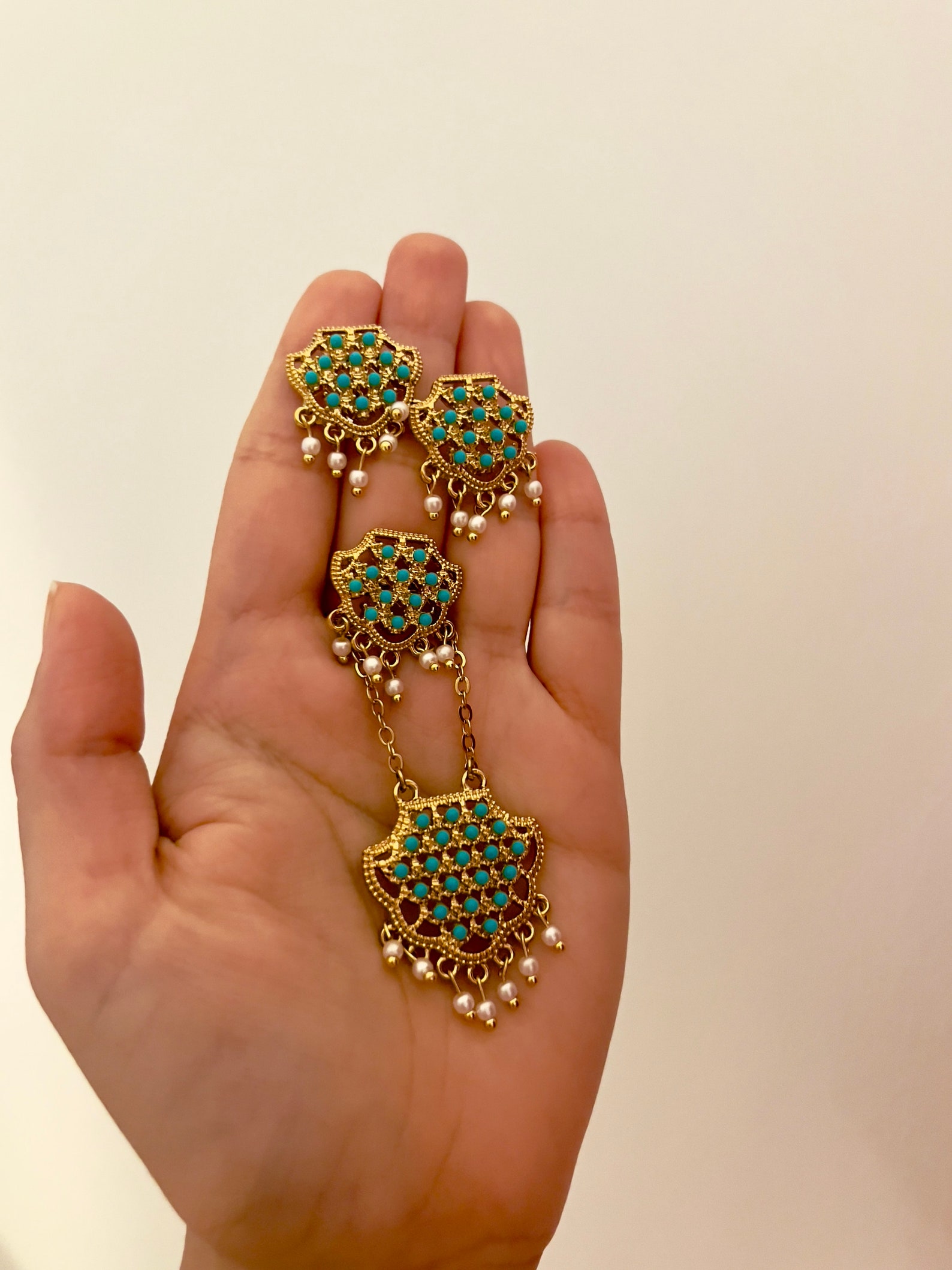 24K Gold Plated Arabic Set Earrings Necklace Iraqi Dubai Persian ...