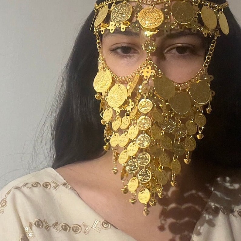 Burqa Lira Coin Arabic Niqab Saudi Emirati Kuwaiti Omani Face Veil ...