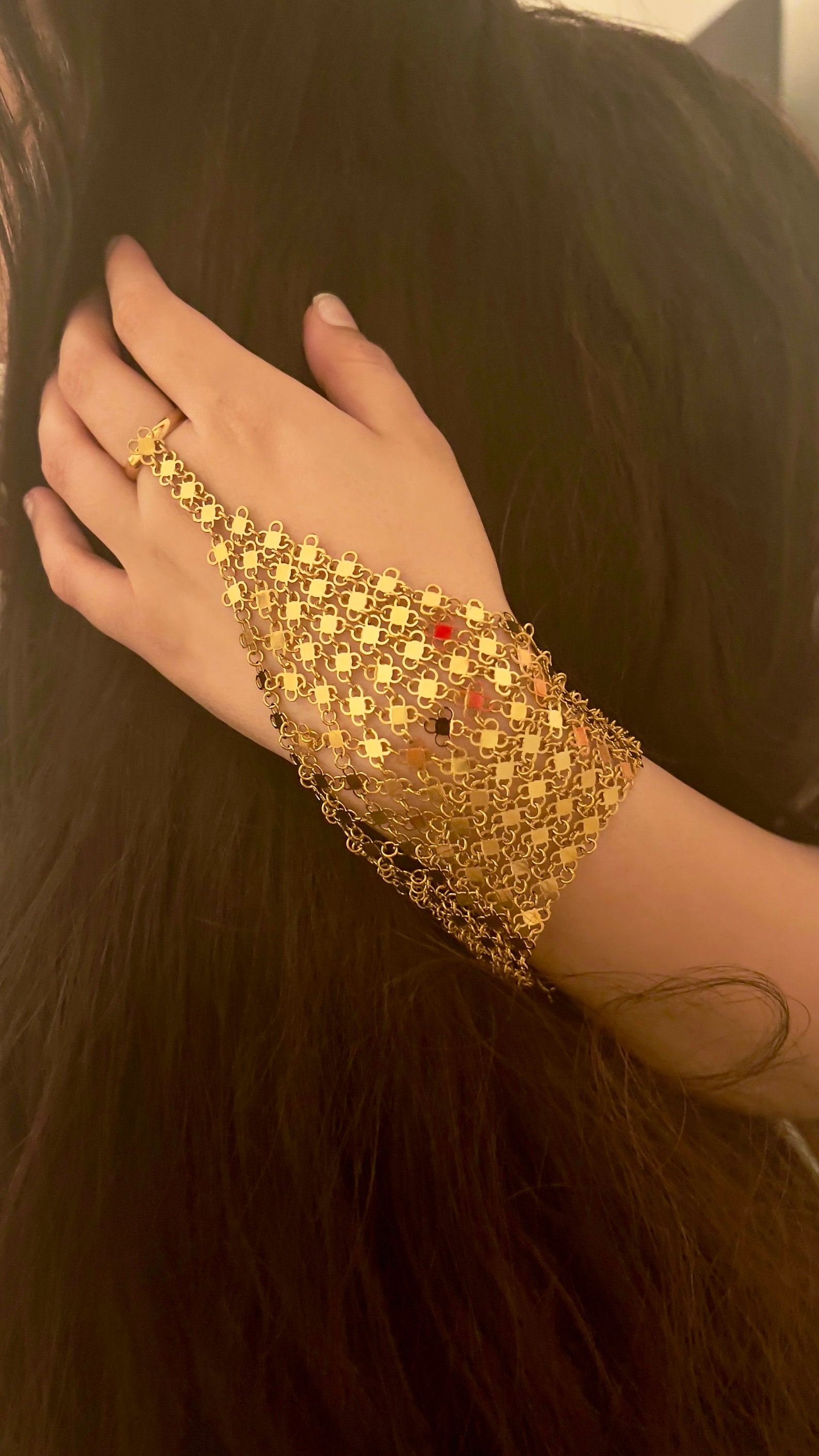 24K Gold Plated Stainless Steel Kaff Iraqi Bracelet With Ring Dubai ...