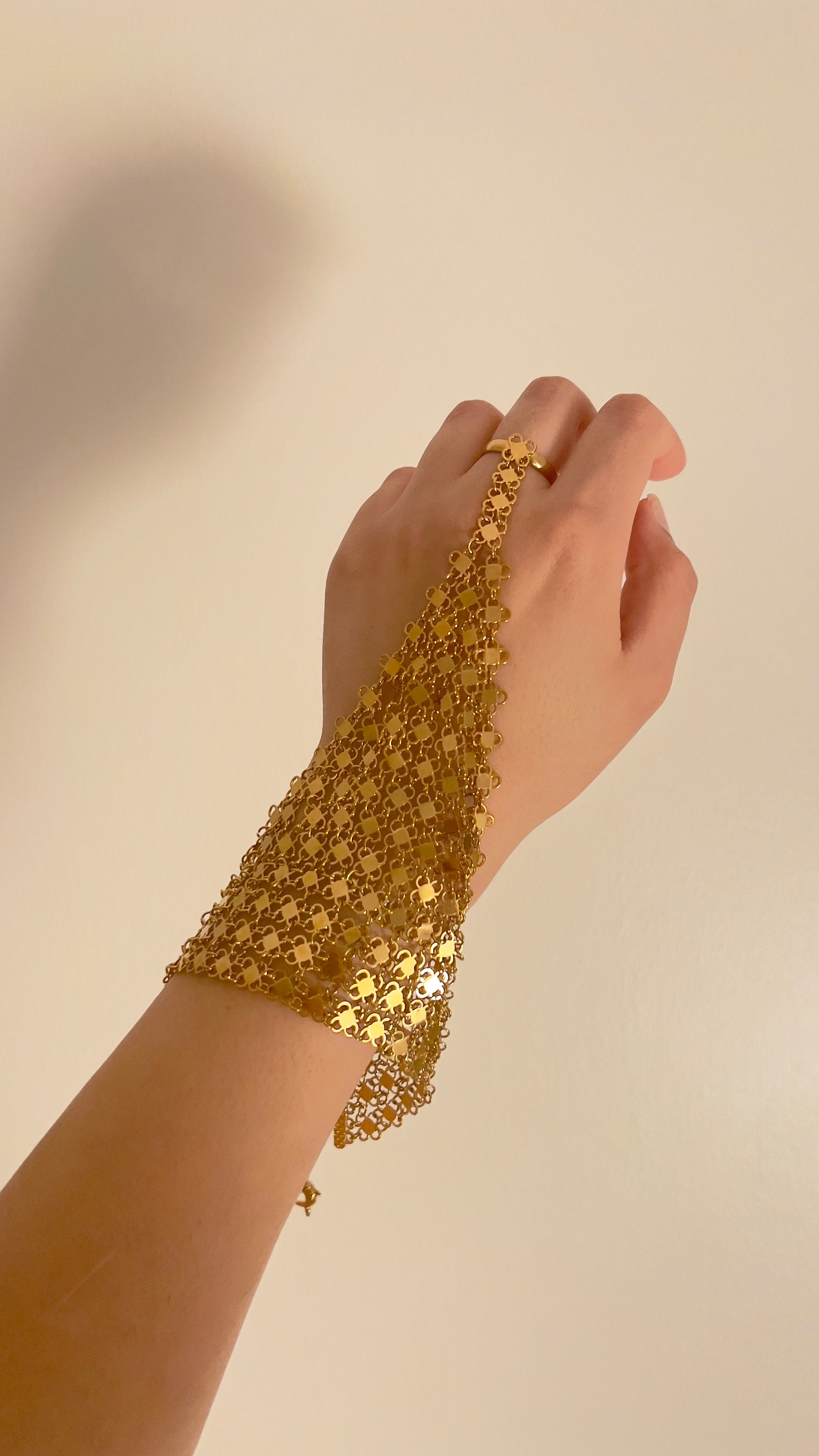 24K Gold Plated Stainless Steel Kaff Iraqi Bracelet With Ring Dubai ...