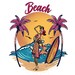 Skeleton Beach Art PNG SVG Summer Beach Vibes Skeleton Beach Tee ...