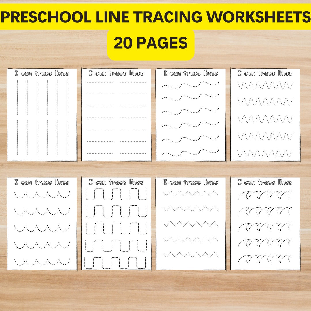 Preschool Line Tracing Worksheets, Lines Trace Pages Printable ...