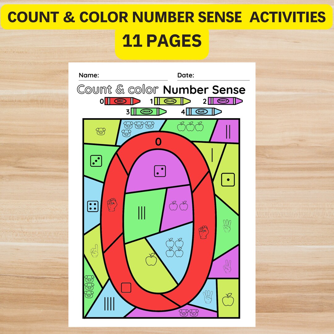 Number Sense Color by Code 0-10 Math Activities Worksheets Games - Etsy