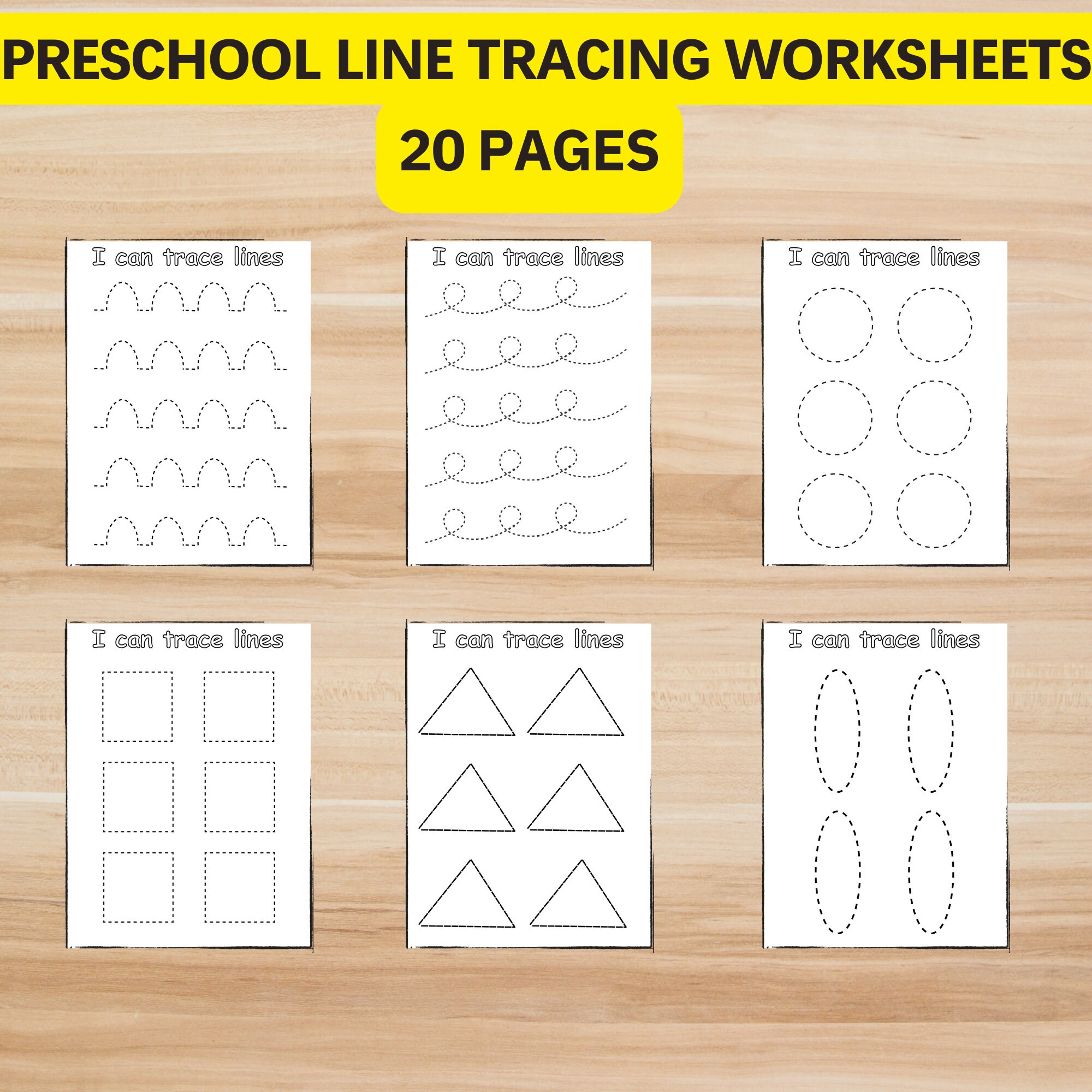 Preschool Line Tracing Worksheets, Lines Trace Pages Printable ...