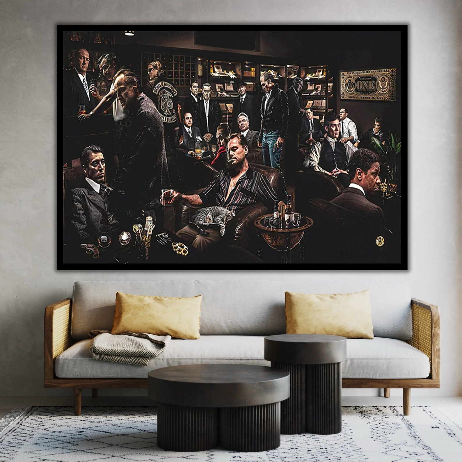 Classic Gangsters , Ready to Hang, Old Movie Gangster Wall Decor, Movie ...