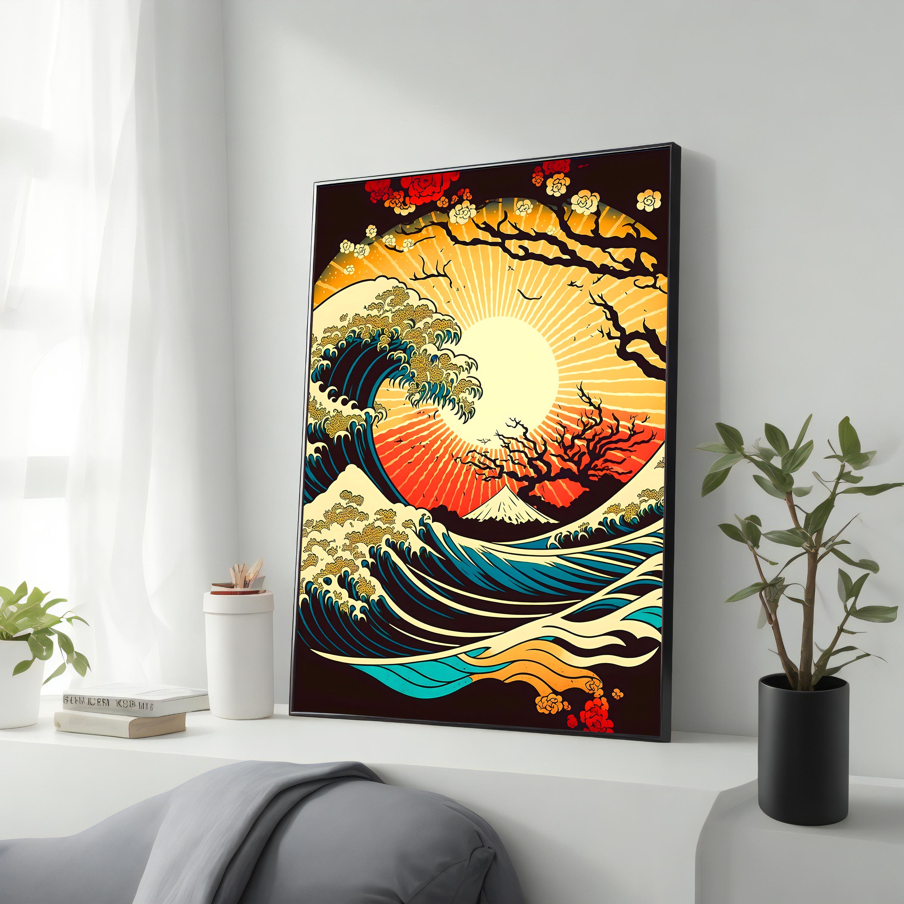 Hokusai the Great Wave off Kanagawa Art Print, Framed Canvas Artwork ...