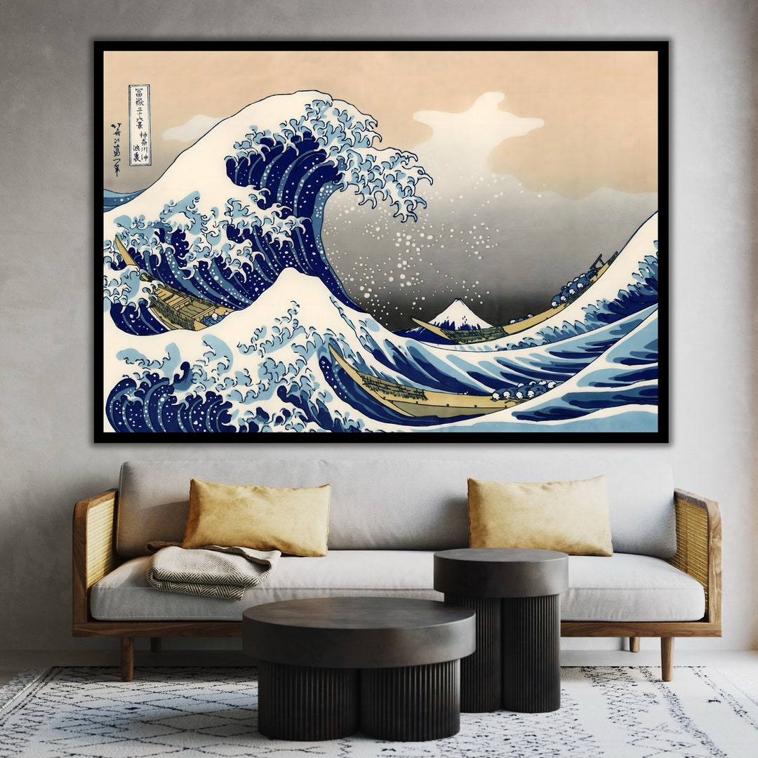 The Great Wave off Kanagawa Hokusai Canvas Print, Ukiyoe Japanese Art ...