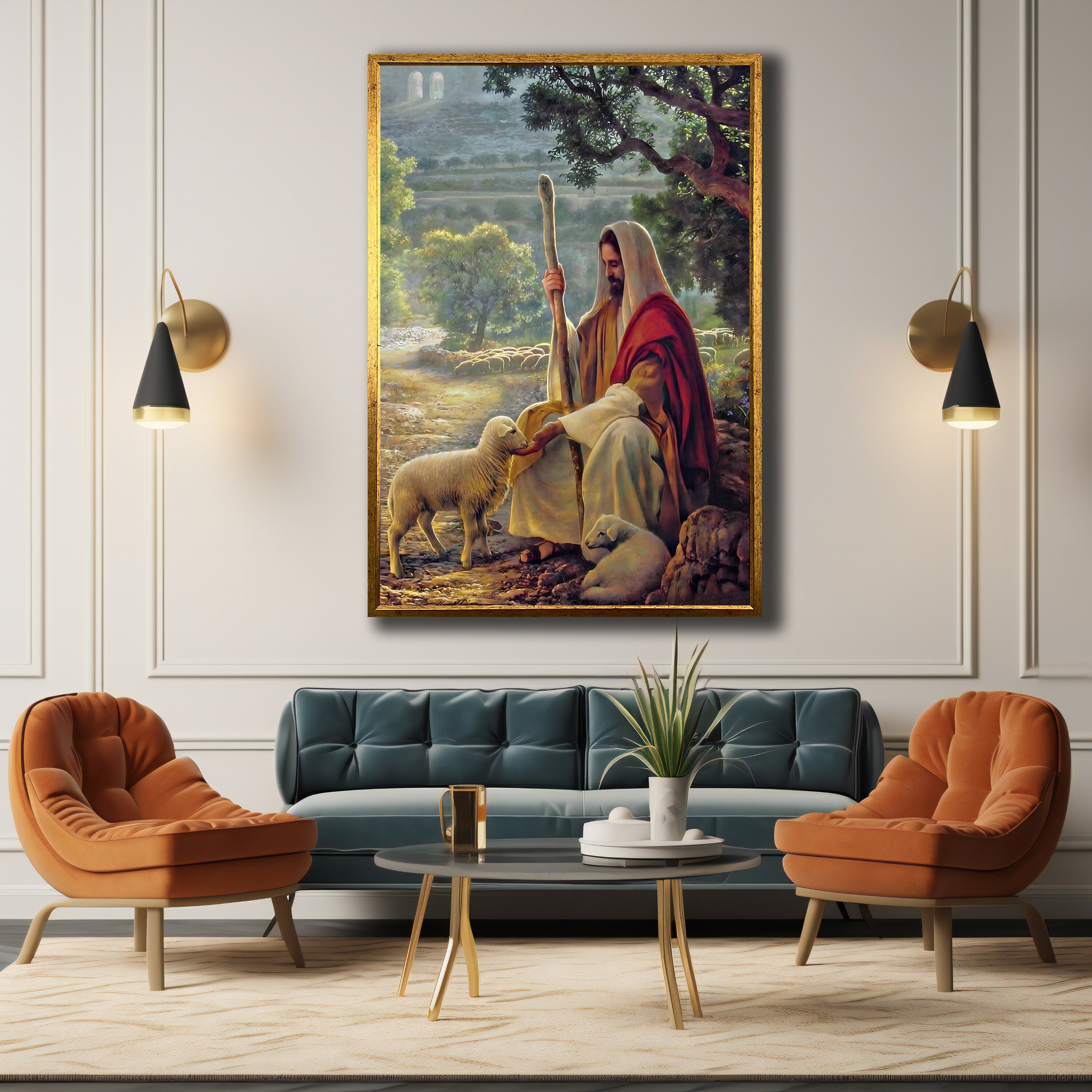 Jesus Loves the Lamb Canvas Print, Christian Wall Art, Ready to Hang ...