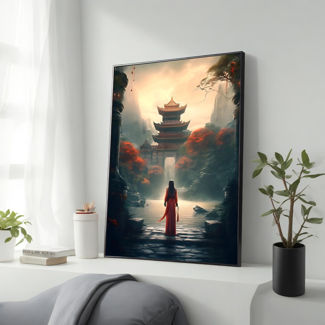 Chinese Art Canvas Print, Oriental Wall Decor, Chinese Canvas Art ...