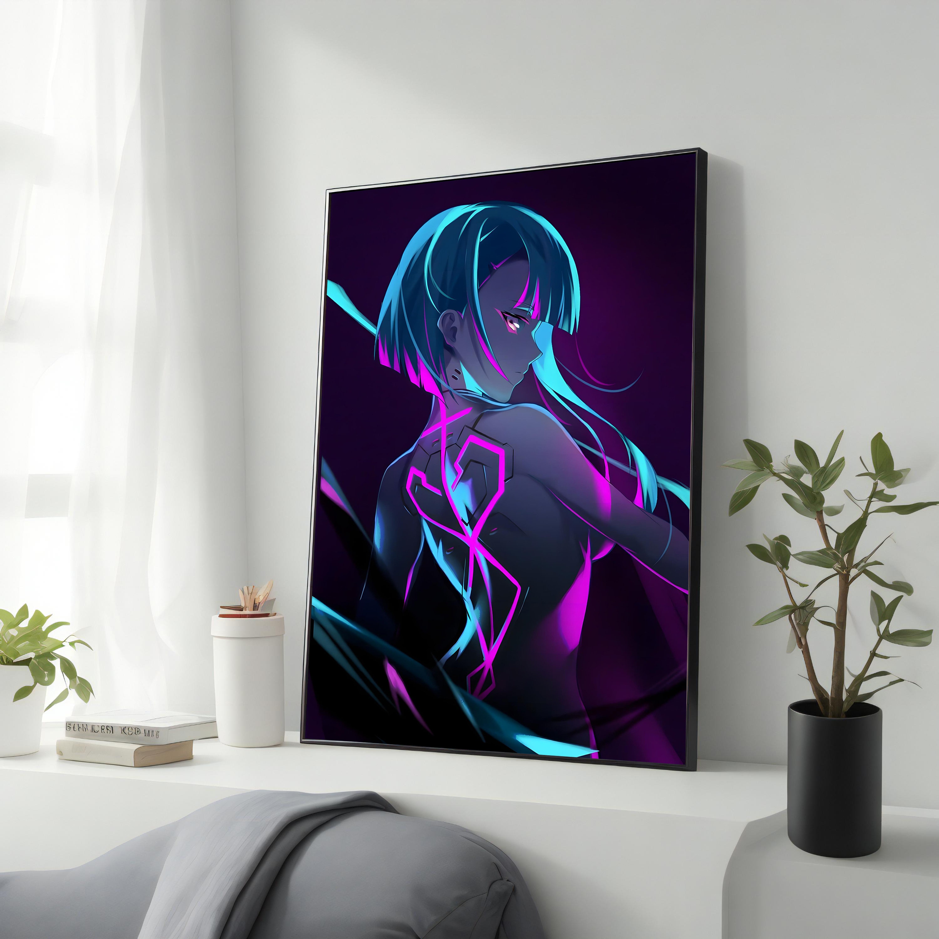 Lucy Wall Art Canvas, Cyberpunk Edgerunners Print, Lucy Wall Art, Room ...