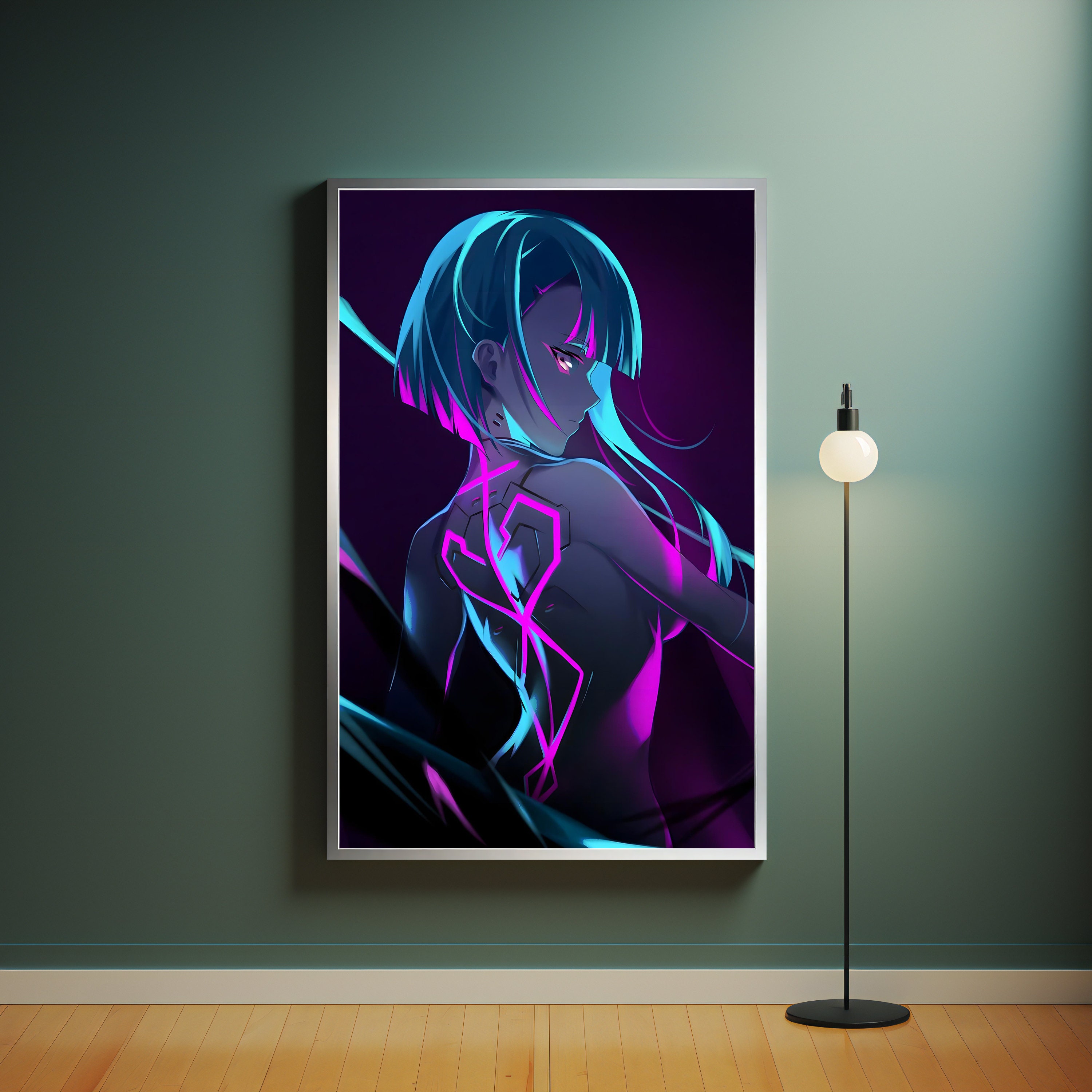 Lucy Wall Art Canvas, Cyberpunk Edgerunners Print, Lucy Wall Art, Room ...