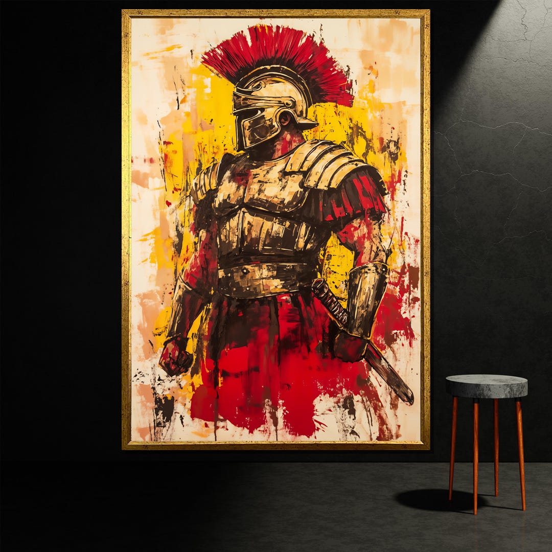 Roman Gladiator Canvas Painting, Warrior Wall Art, Ancient Rome Decor ...