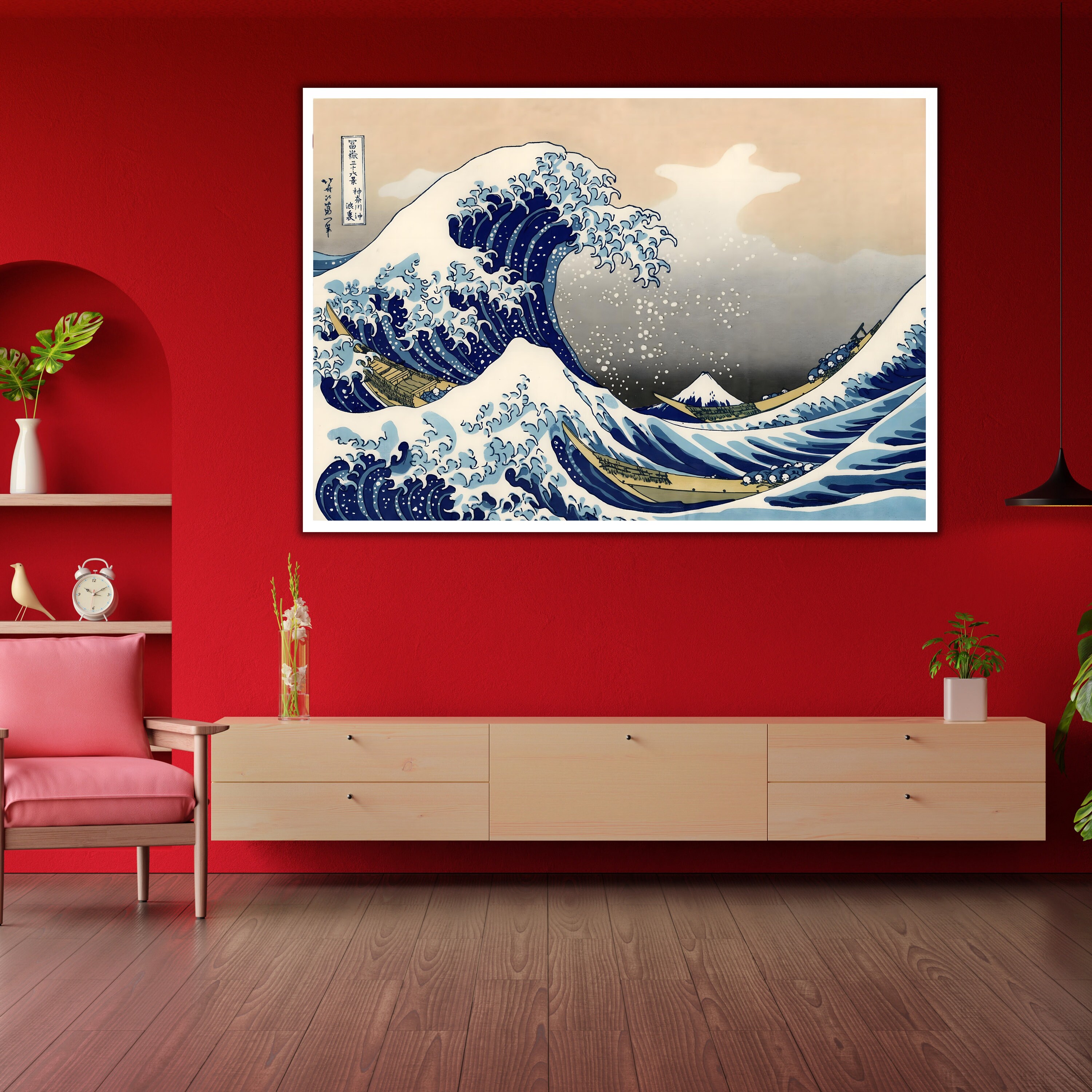 The Great Wave off Kanagawa Hokusai Canvas Print, Ukiyoe Japanese Art ...