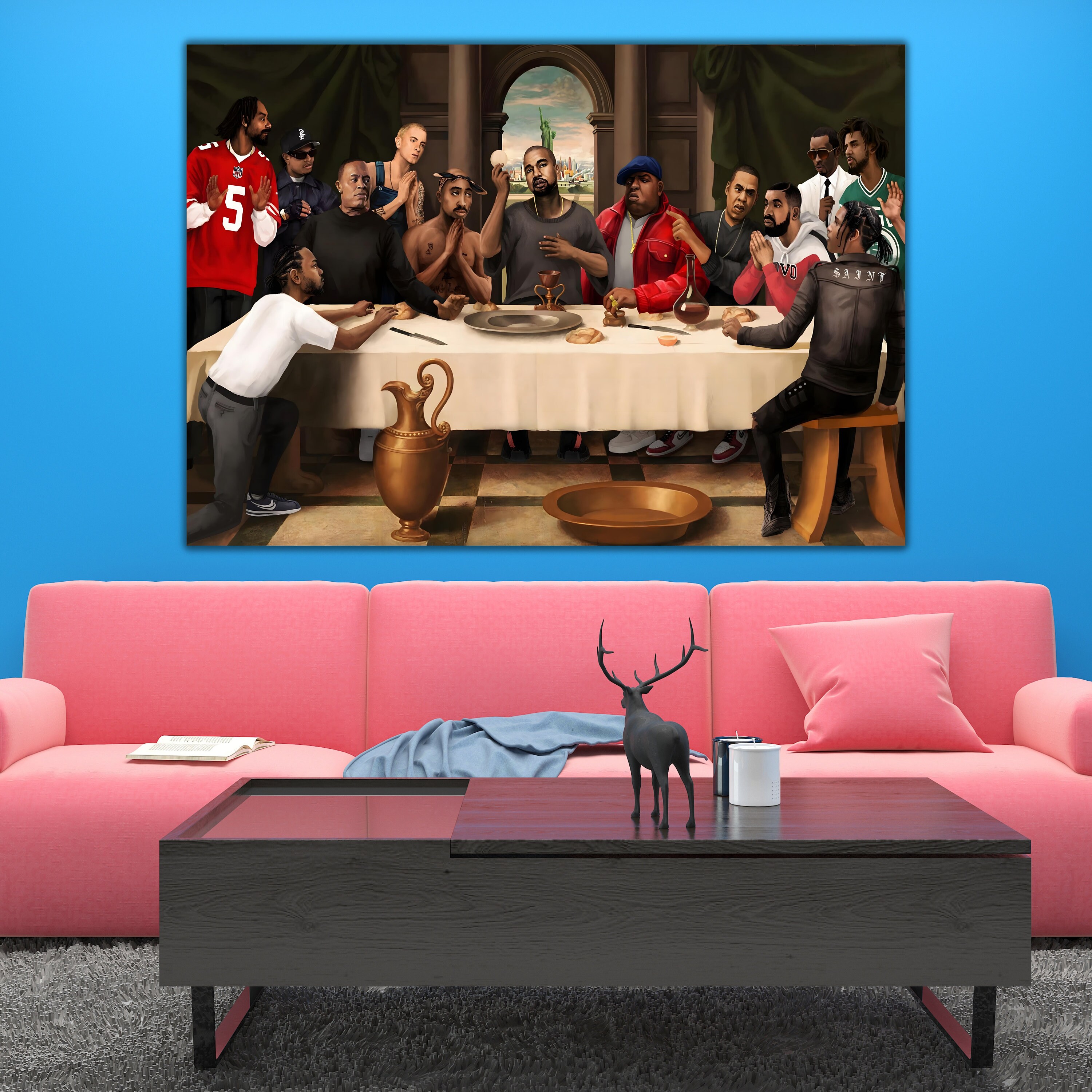 Last Supper Best Rappers Canvas Wall Art, Hip-hop Poster, Legend Print ...